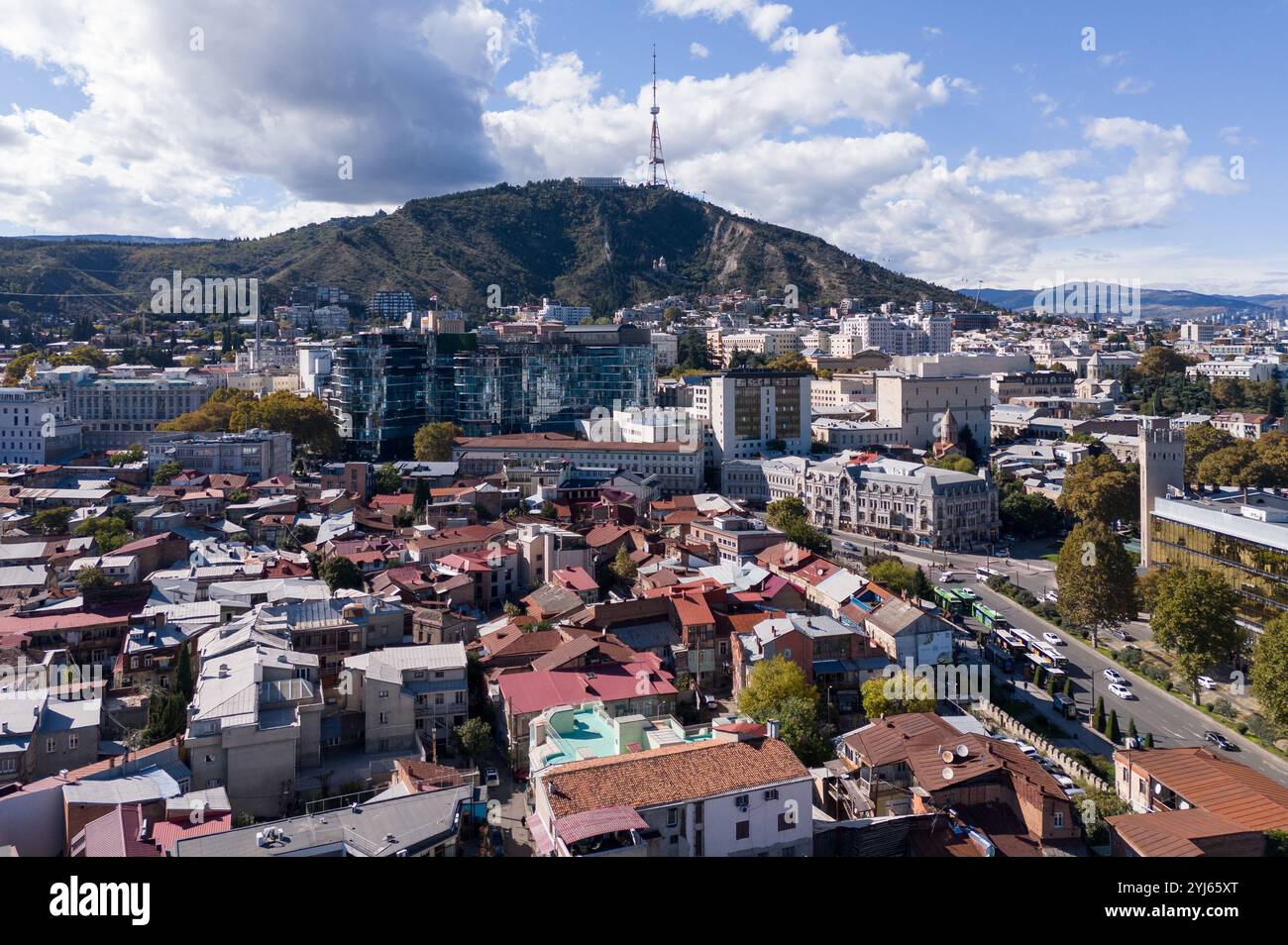 Tiflis, Georgia. 20th Oct, 2024. View of Mount Mtazminda with the ...