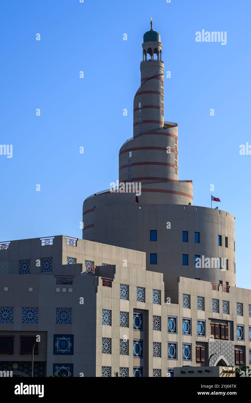 Doha qatar tower spiral islamic architecture building hi-res stock ...