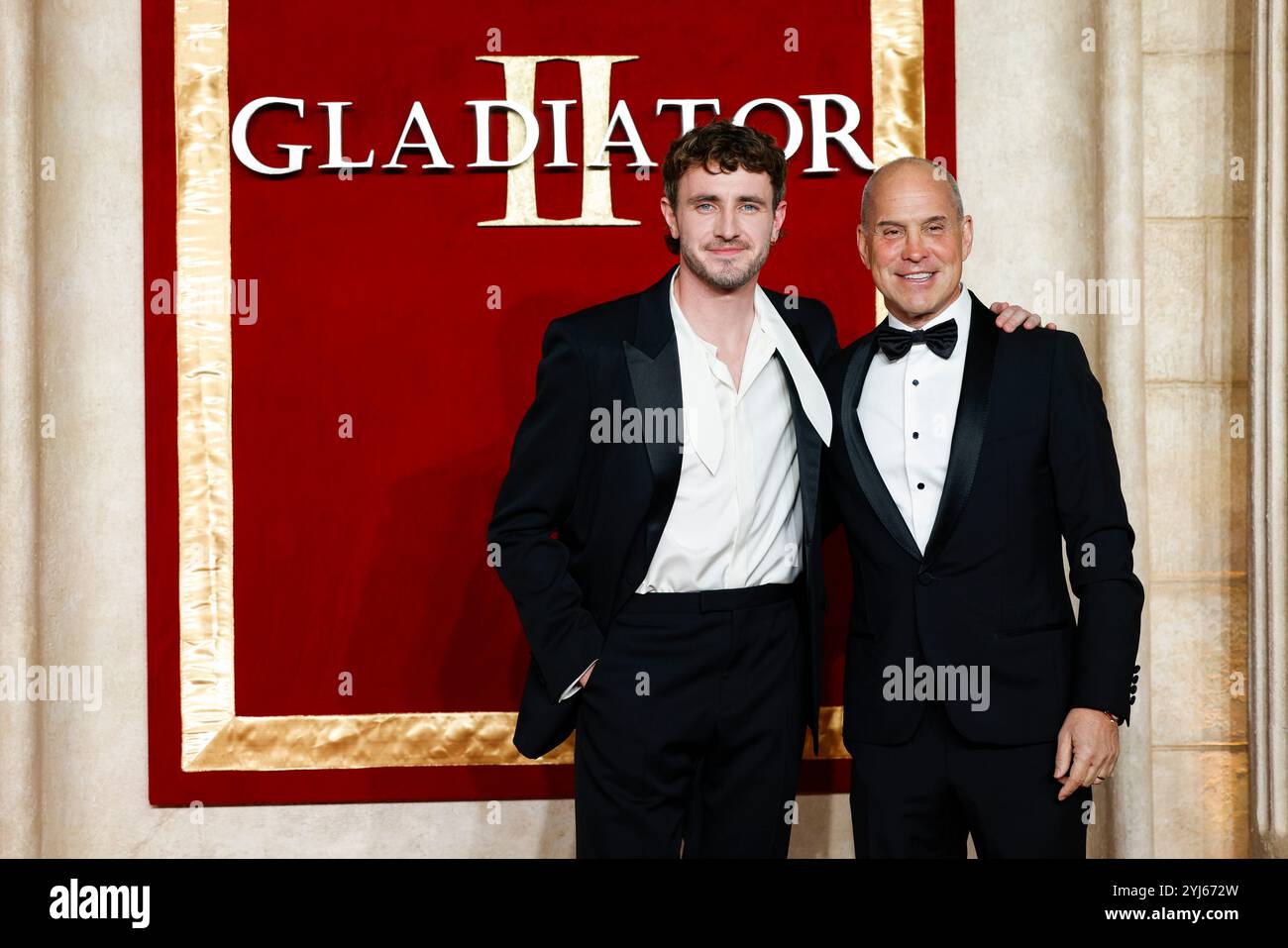Paul Mescal, left, and Brian Robbins pose for photographers upon ...