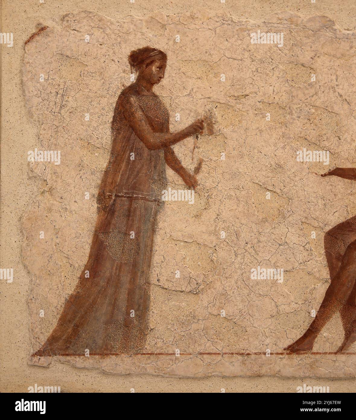 Fragment of a fresco depicting a man and a woman. Imperial age ...