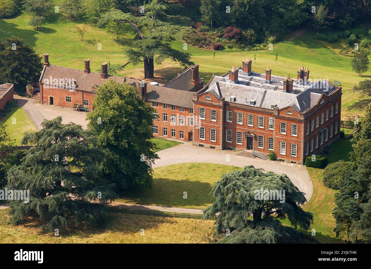 Aerial view of Dudmaston Hall in Shropshire Uk 2003 Stock Photo - Alamy