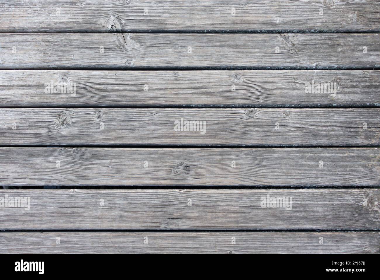 Wood plank flooring with visible grain and natural weathering details ...
