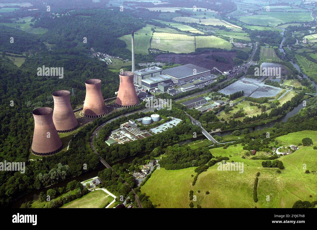 Aerial view of Ironbridge Buildwas power station 2003 Stock Photo - Alamy