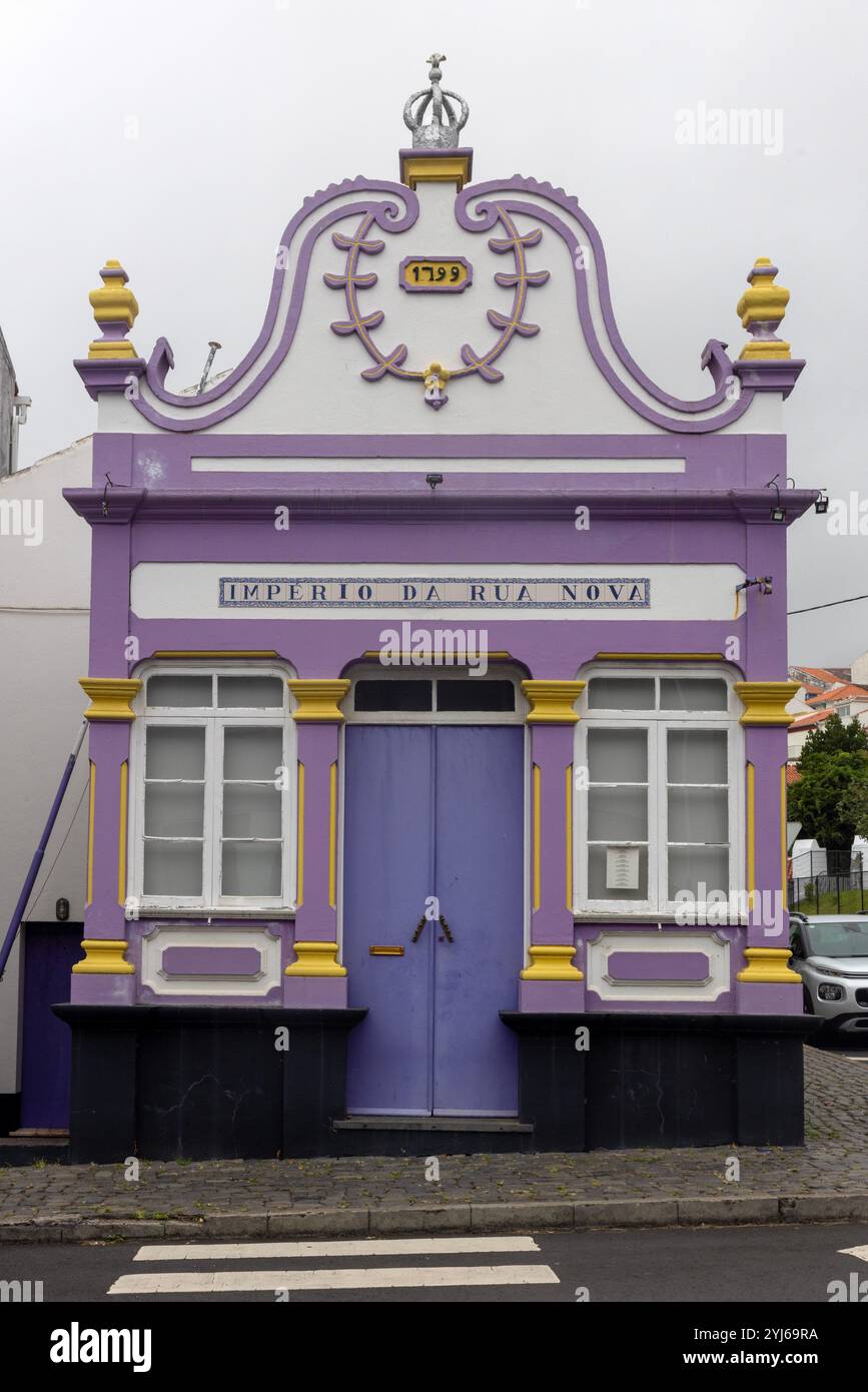 The Impérios of Terceira Island, Azores are small, colourfully painted ...