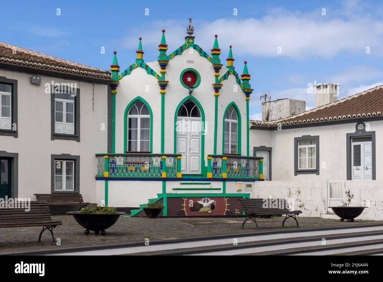 The Impérios of Terceira Island, Azores are small, colourfully painted ...