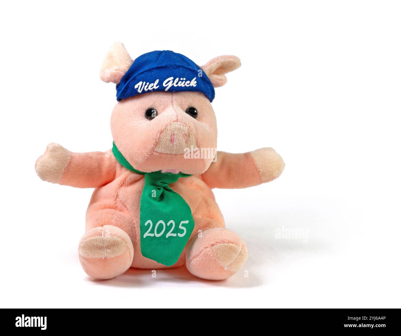 Plush pig with the inscription “Good luck 2025” Stock Photo - Alamy
