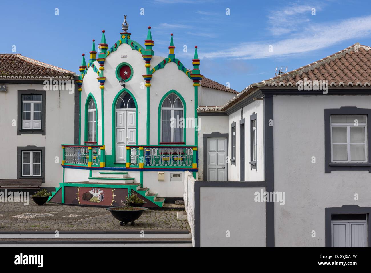 The Impérios of Terceira Island, Azores are small, colourfully painted ...