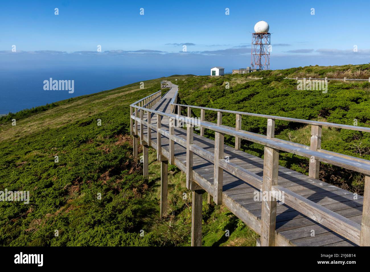 Boardwalk to the panoramic views of Pico Santa Barbara, Terceira Island ...