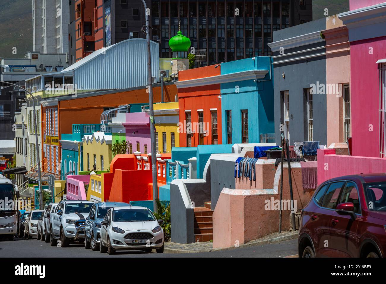 Very colourful houses in Bo-Kaap quarter in Cape Town, South Africa ...