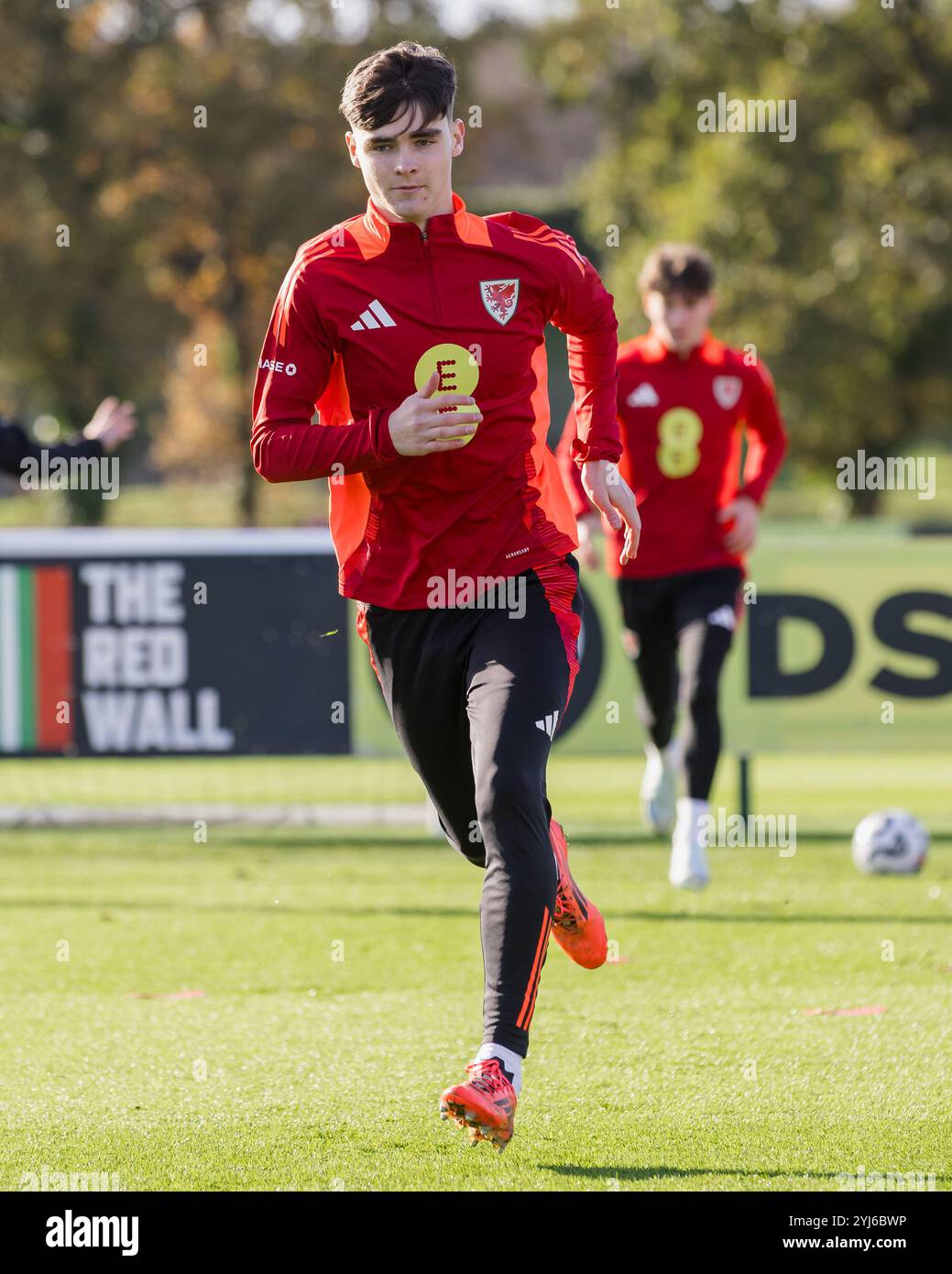 PONTYCLUN, UK. 13th Nov, 2024. Wales' Charlie Crew during a training ...