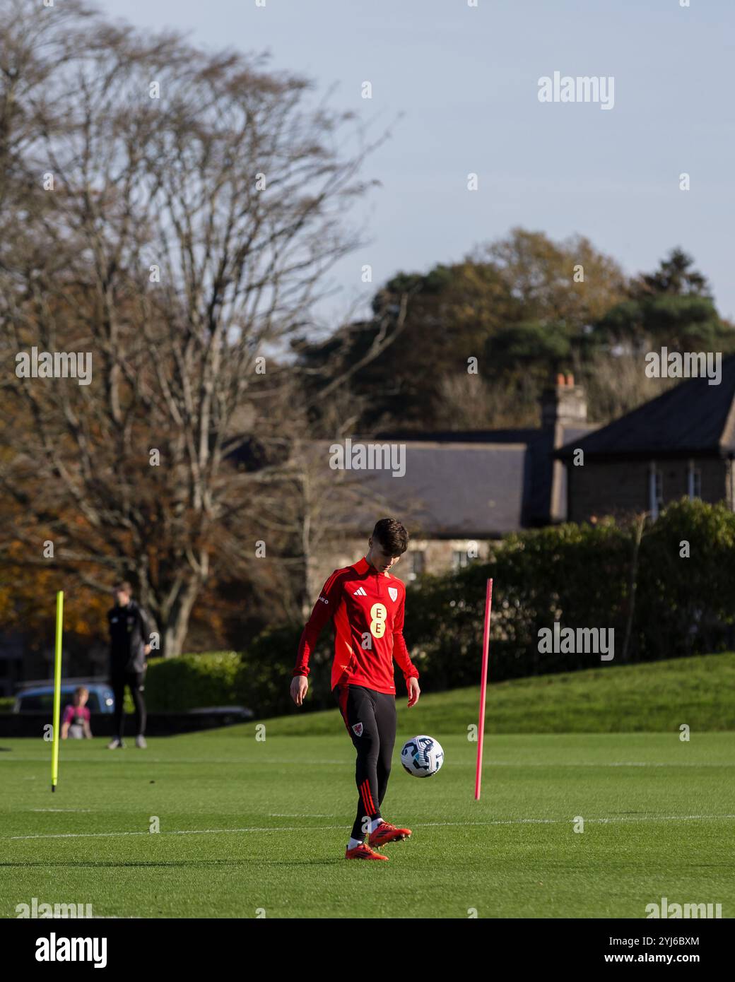 PONTYCLUN, UK. 13th Nov, 2024. Wales' Charlie Crew during a training ...