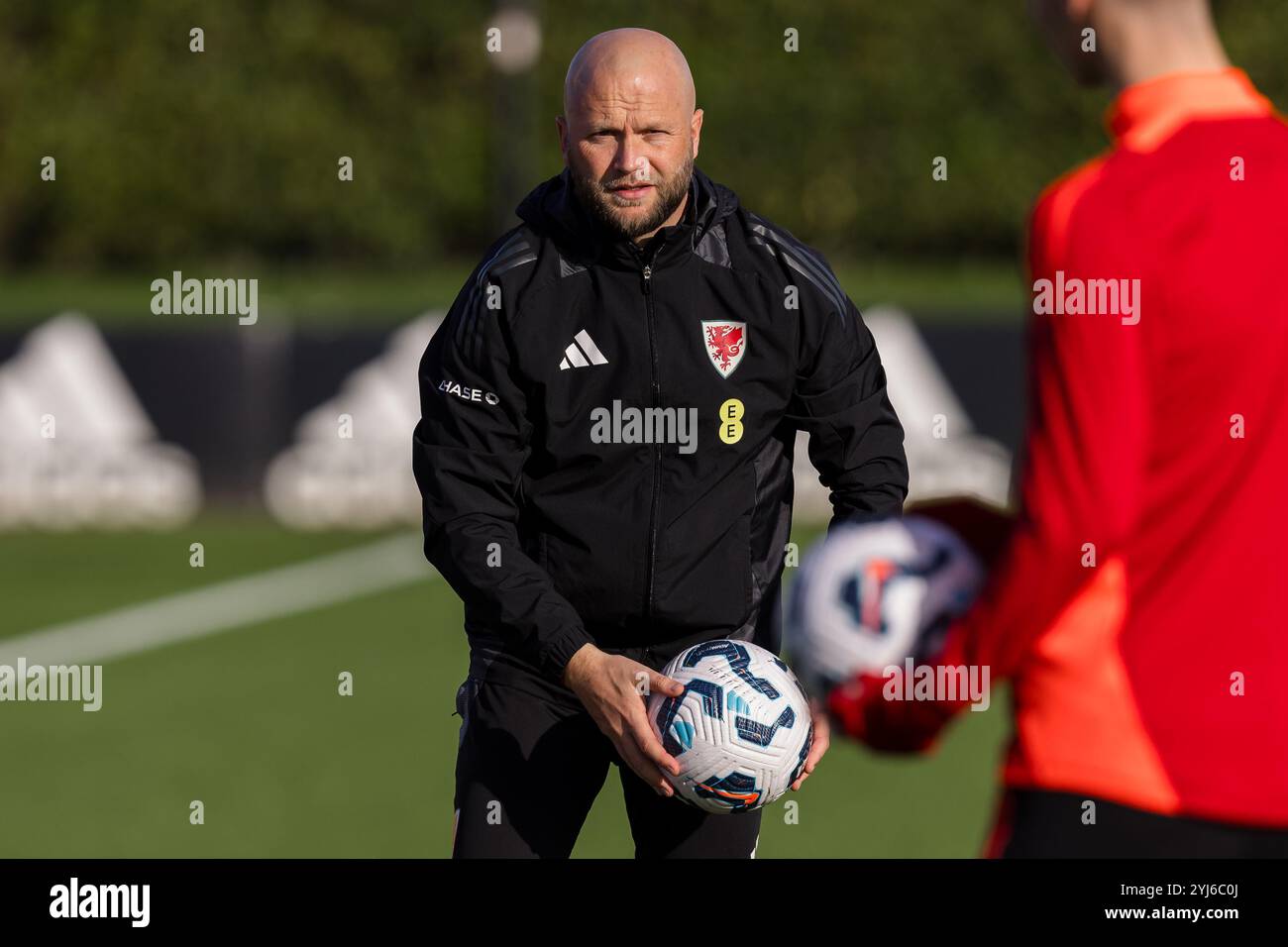 PONTYCLUN, UK. 13th Nov, 2024. Wales' Assistant Coach James Rowberry ...
