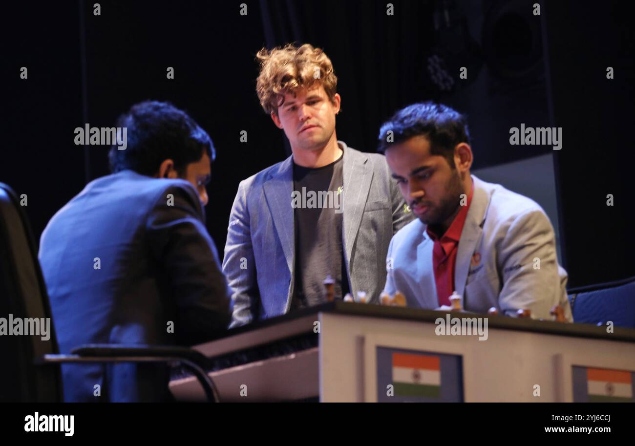 Kolkata, West Bengal, India. 13th Nov, 2024. Norway's Magnus Carlsen ...