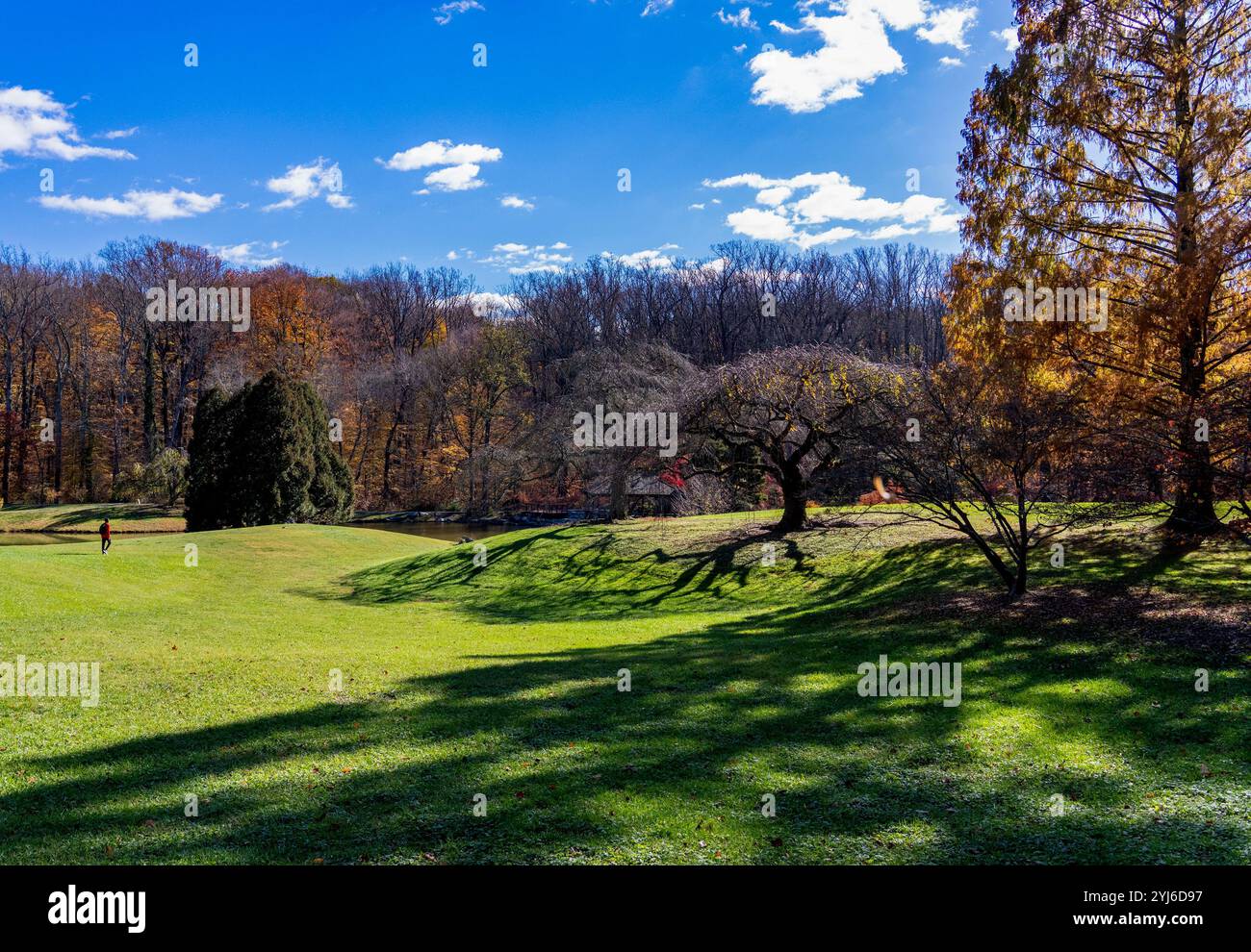 Long shadows cast over rolling hills Stock Photo - Alamy