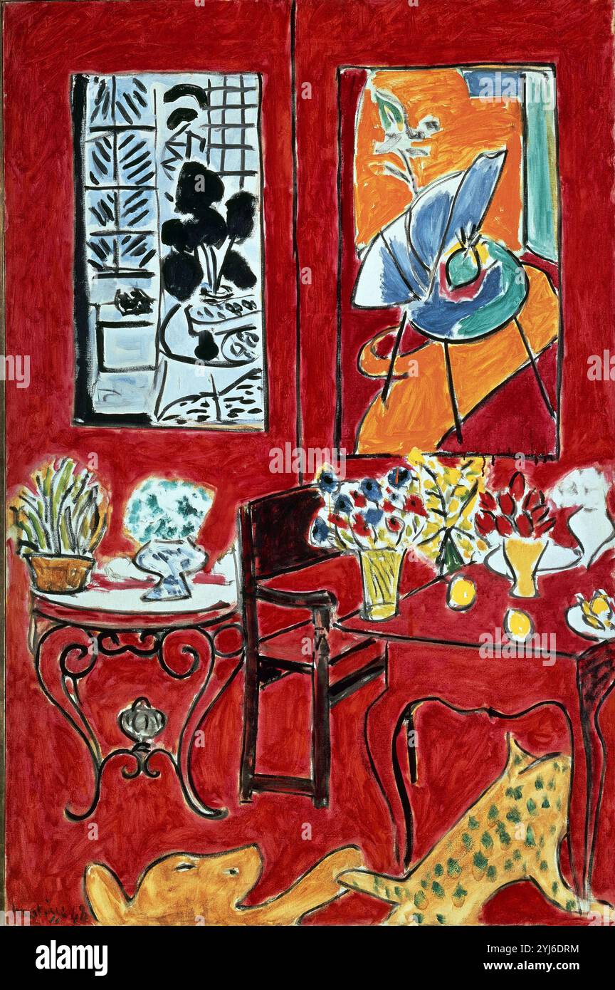 GRAN INTERIOR ROJO - 1948 - FAUVISMO FRANCES. Author: HENRI MATISSE ...