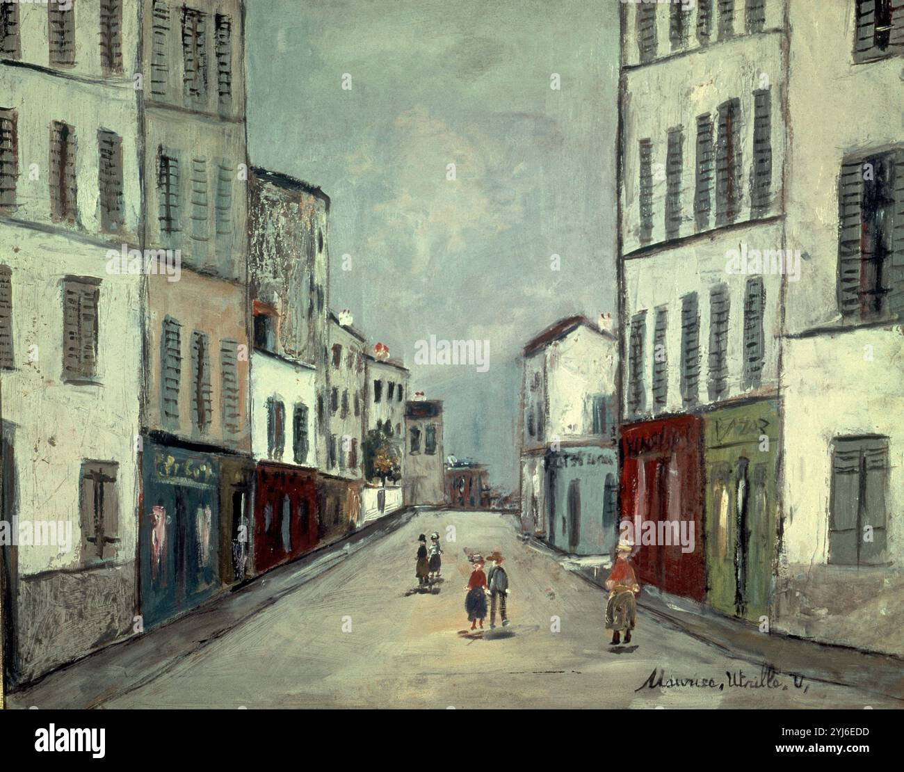 CALLE DE MONT CENIS - SIGLO XX. Author: MAURICE UTRILLO (1883-1955). Location: MUSEO DE ARTE ...
