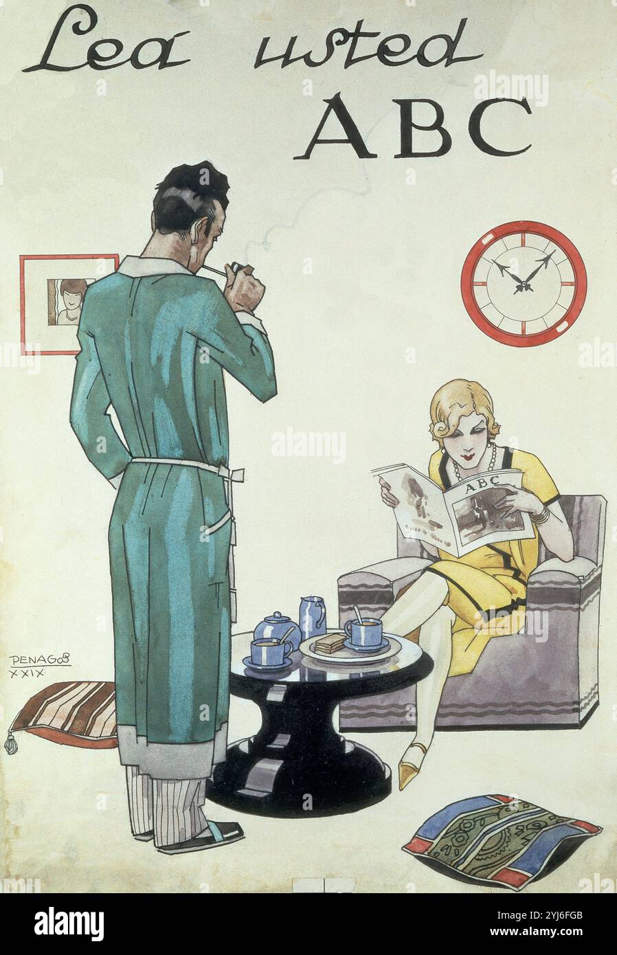 ACUARELA - LEA ABC -. Author: RAFAEL PENAGOS (1889-1954 Stock Photo - Alamy