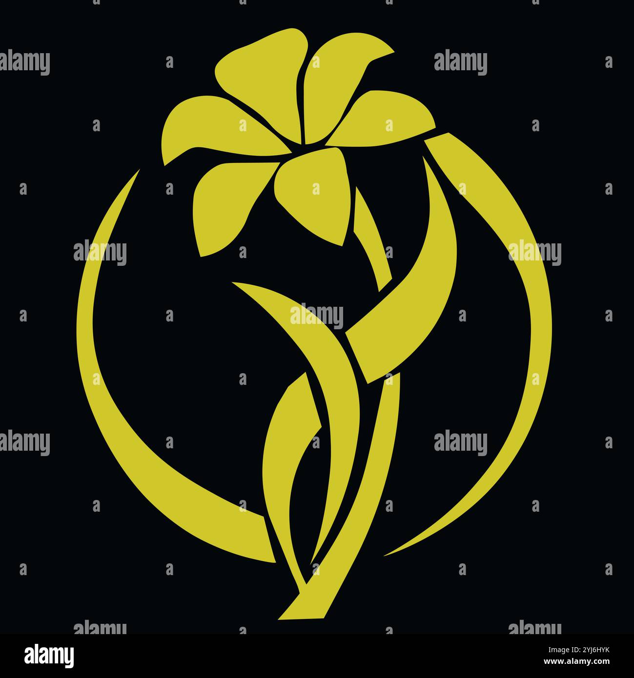 Floral Design A classic black and white floral design element featuring ...