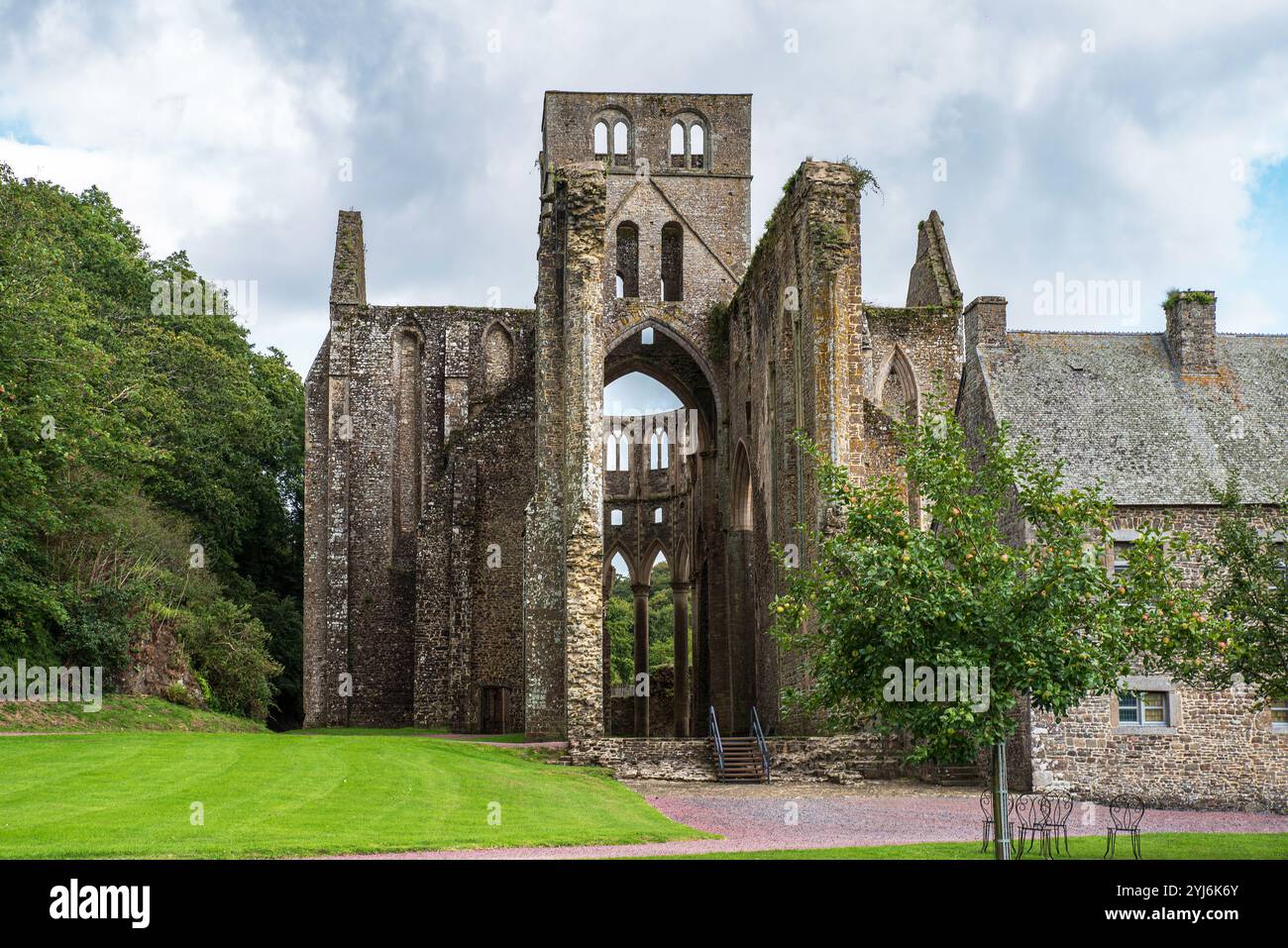 Hambye Abbey in Normandy, France, surrounded by nature Stock Photo - Alamy