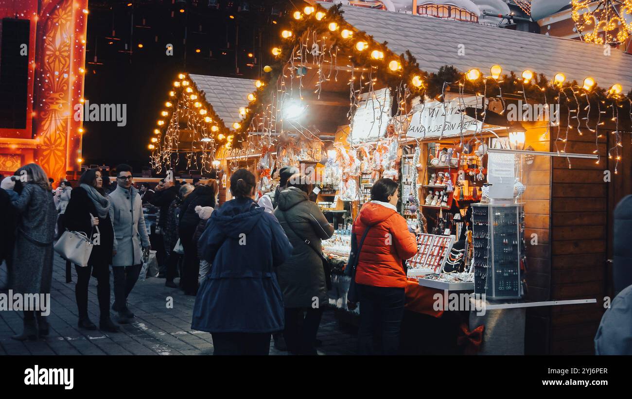 Christmas Market festival in Bucharest, Romania Stock Photo - Alamy