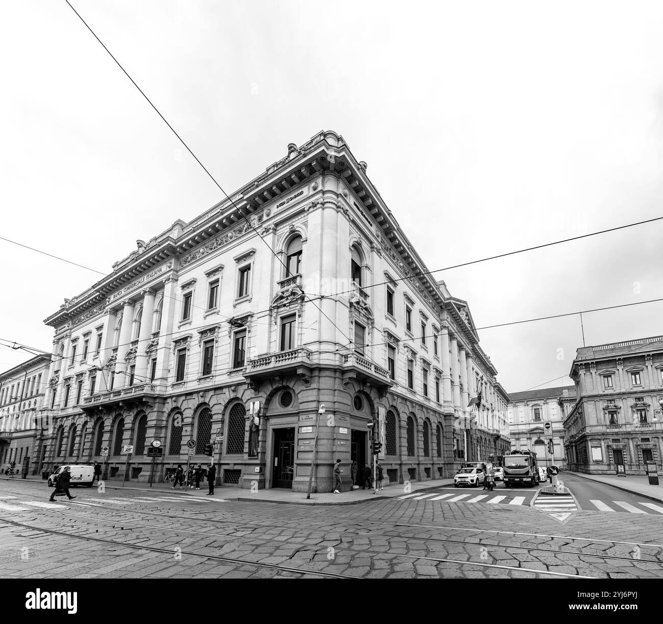Milan, Italy - 30 March 2022: Piazza della Scala is a pedestrian ...