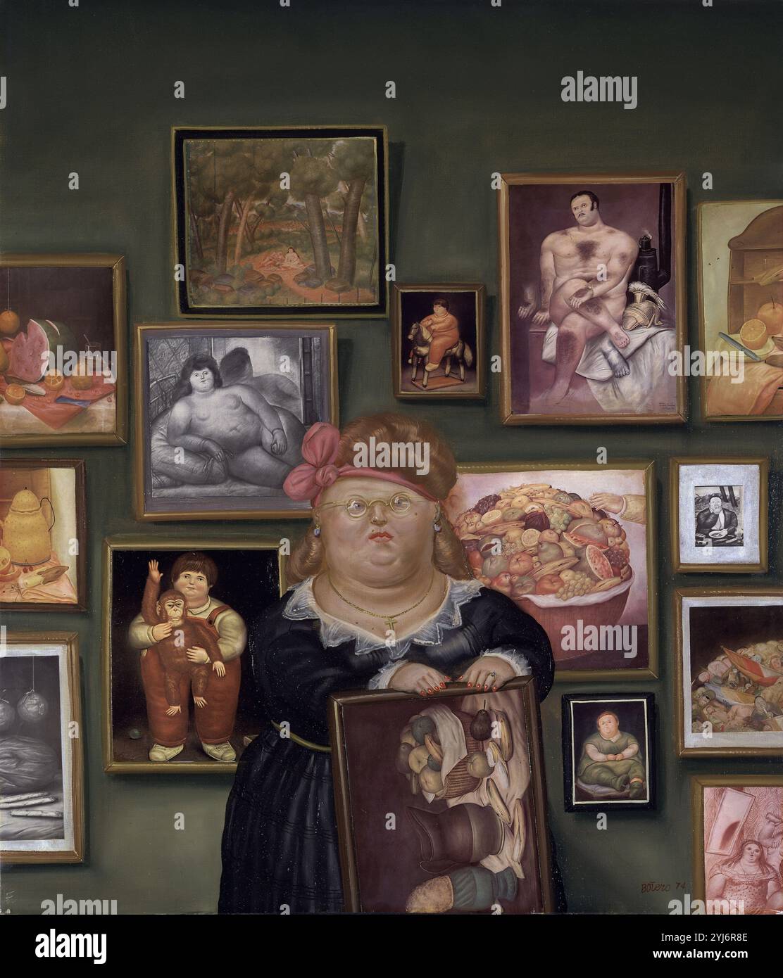 LA COLECCIONISTA - 1974 - OLEO COLLAGE LIENZO. Author: FERNANDO BOTERO ...