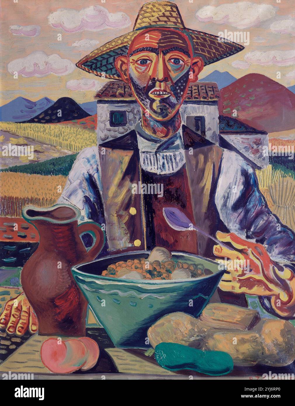 CAMPESINO COMIENDO - 1950 - 81X65 CM - OLEO/LIENZO. Author: RAFAEL ...