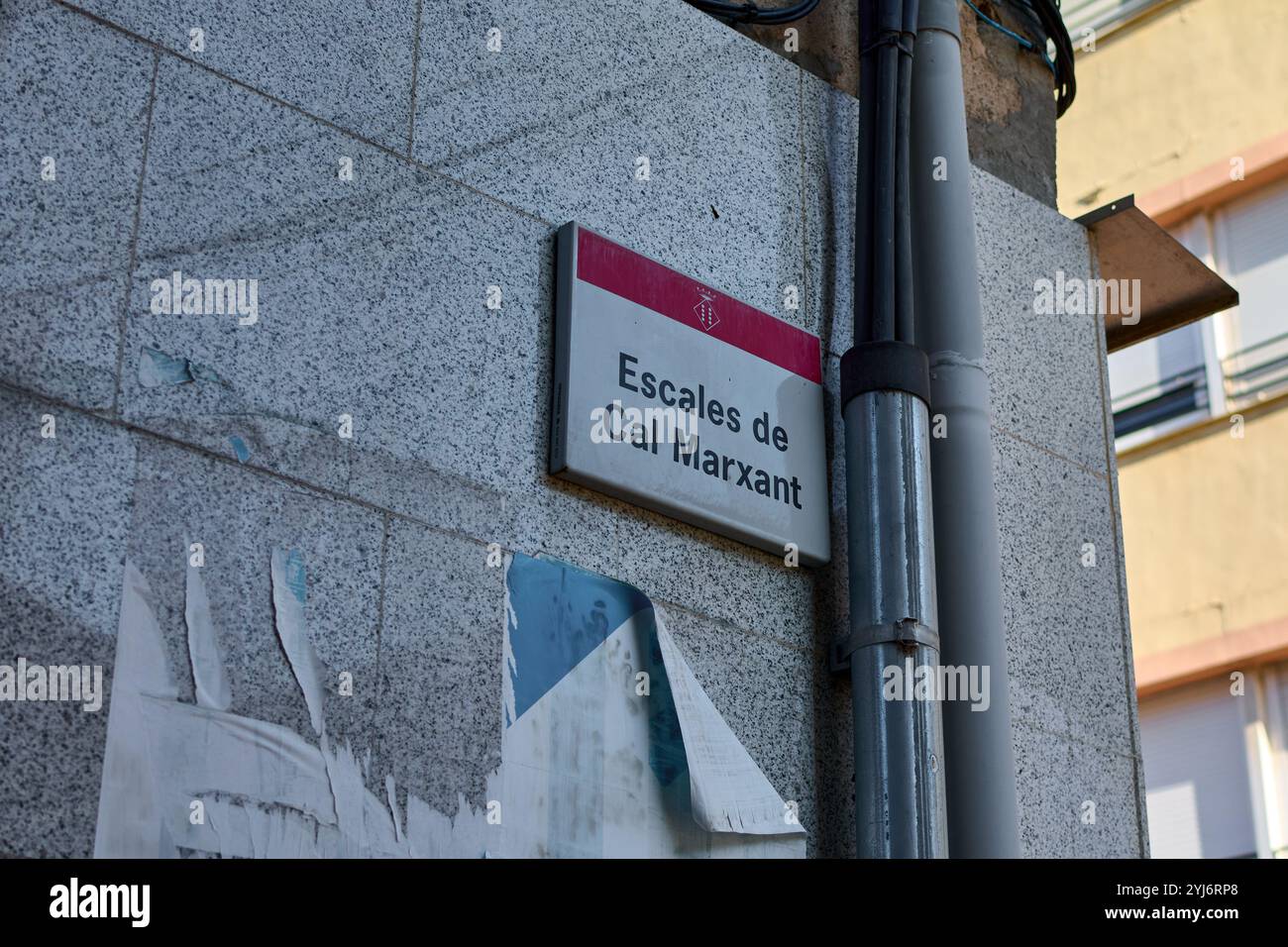 Montcada i Reixac. Spain - November 13,2024: Features the street sign ...