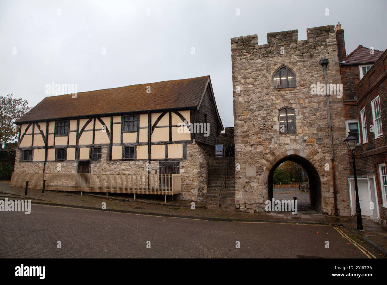 Westgate Hall, West Gate in the medieval town wall, Southampton Stock ...