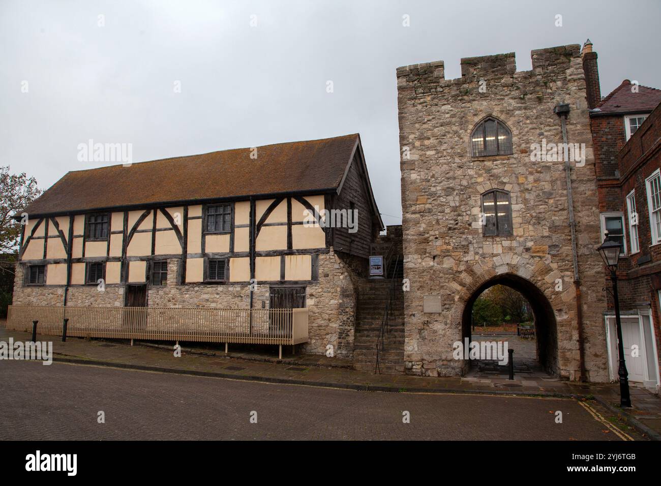 Westgate Hall, West Gate in the medieval town wall, Southampton Stock ...