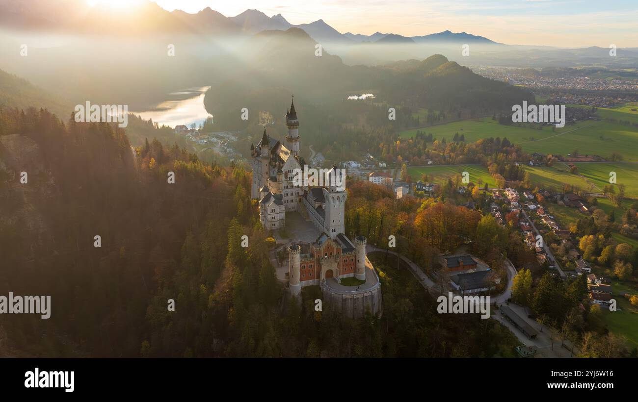 Castle Neuschwanstein Fall Colors Evening Light Stock Photo - Alamy