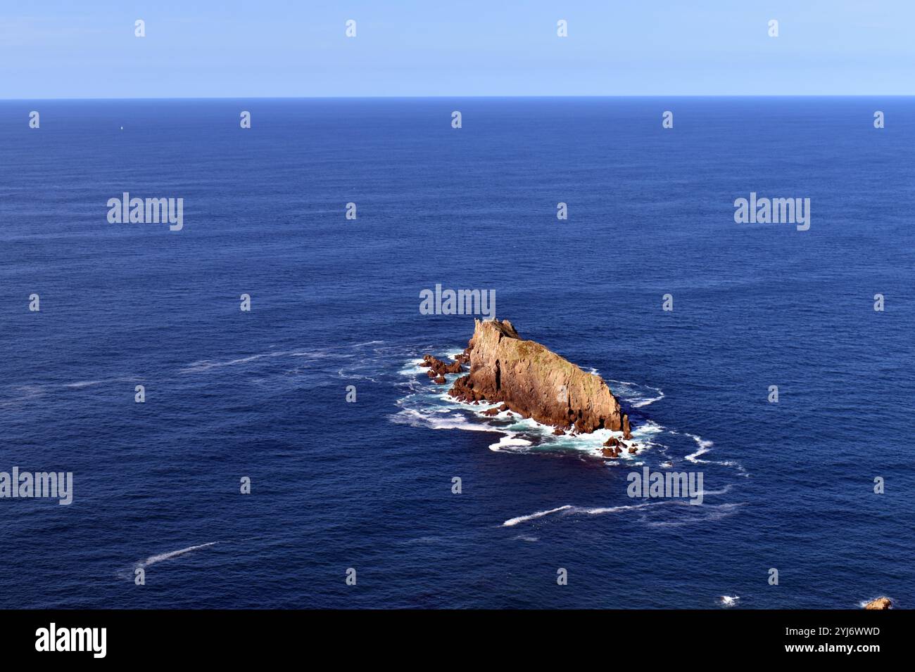 Villano Island in the Cantabrian Sea off the Basque coast. Gorliz ...