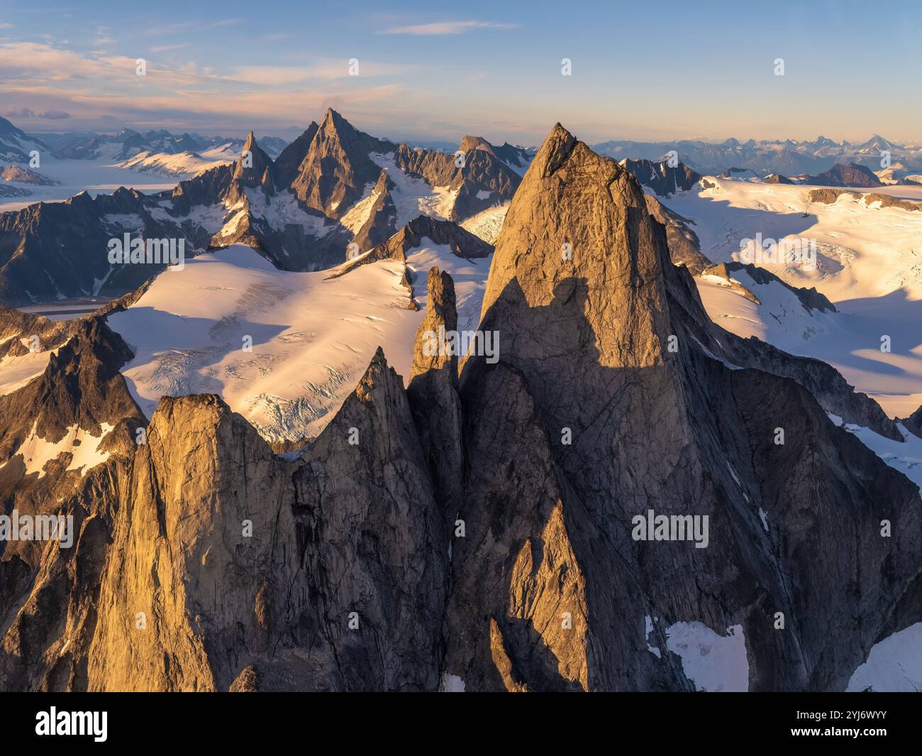 Southeast Alaska Devils Thumb and Surrounding Peaks Stock Photo - Alamy