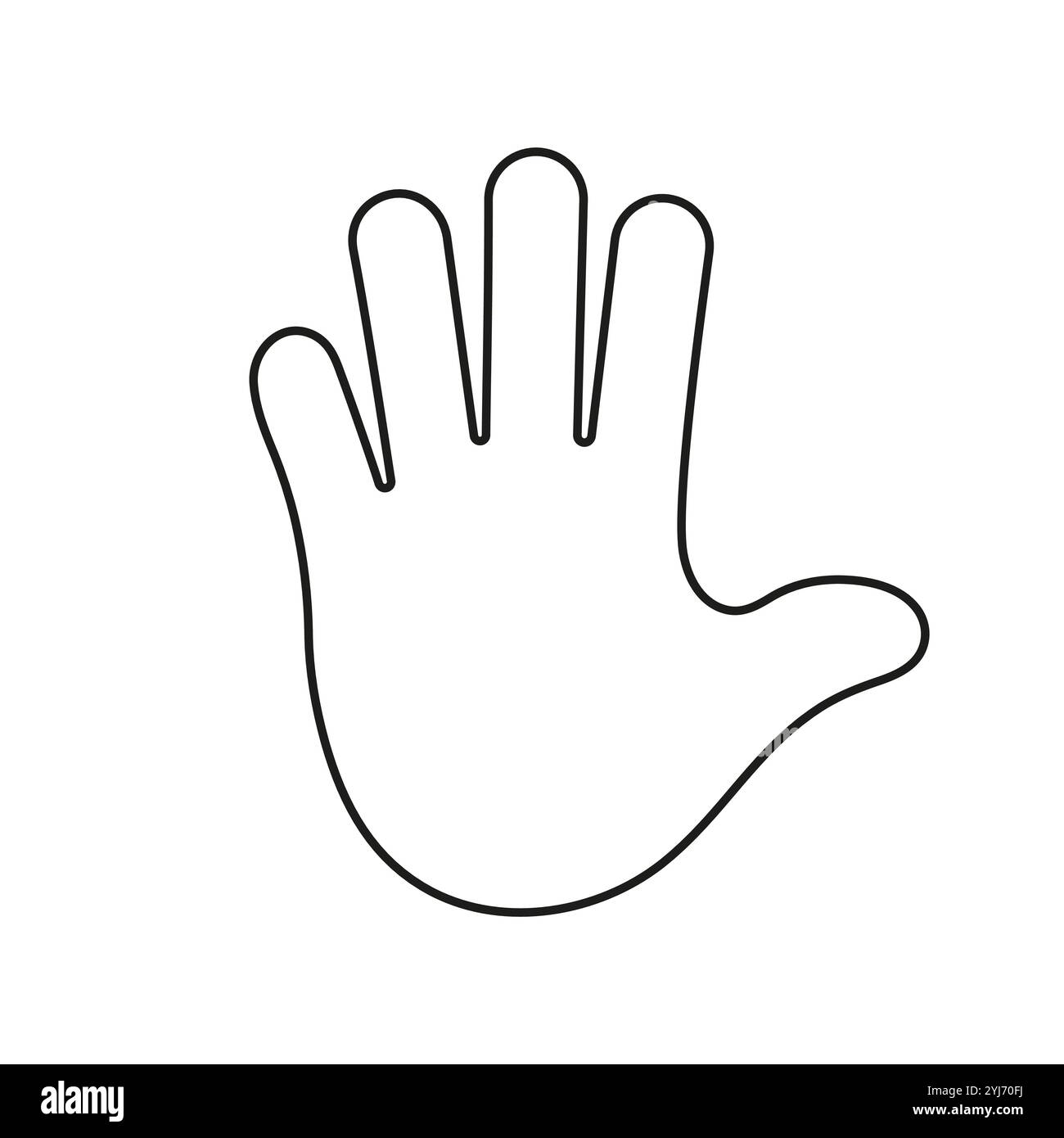 Open Hand Line Icon. Stop Gesture Outline Symbol. High Five Gesture ...
