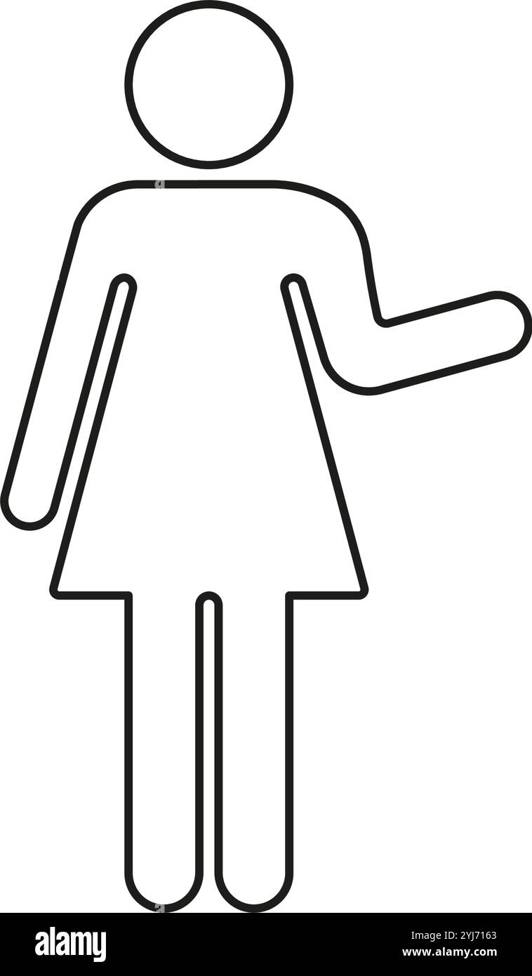 Person Icon Explaining with Hand Gesture. Woman Giving Instructions ...