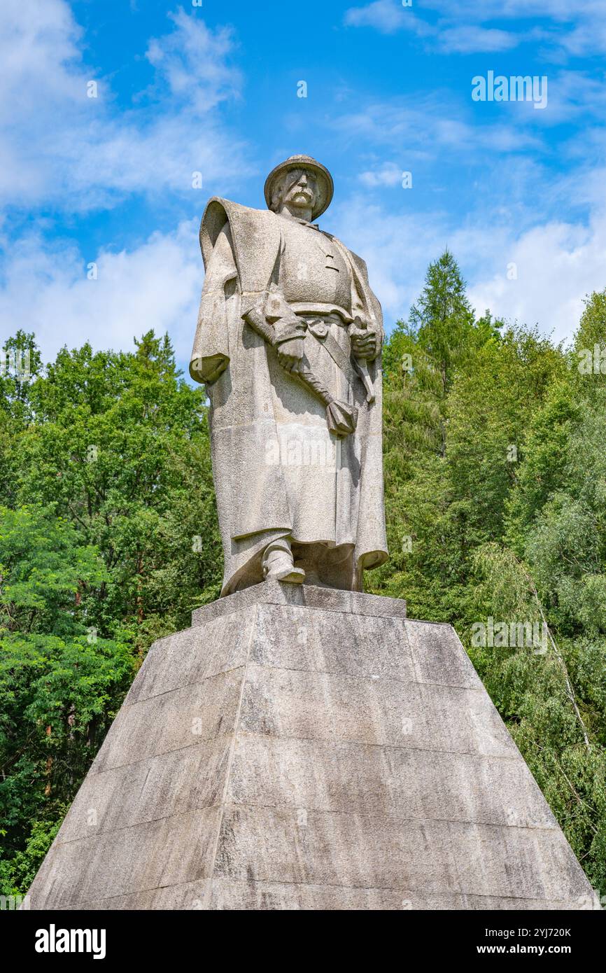 The monument of Jan Zizka stands tall in Trocnov, celebrating the ...