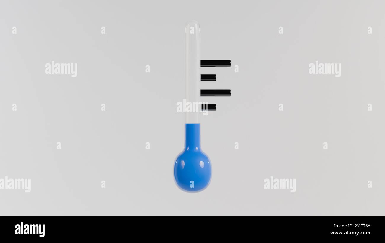 Simple blue thermometer on a white background. Ideal for projects ...