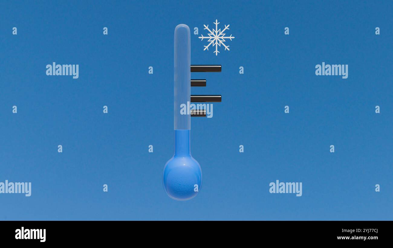 Simple blue thermometer on a blue background. Ideal for projects ...