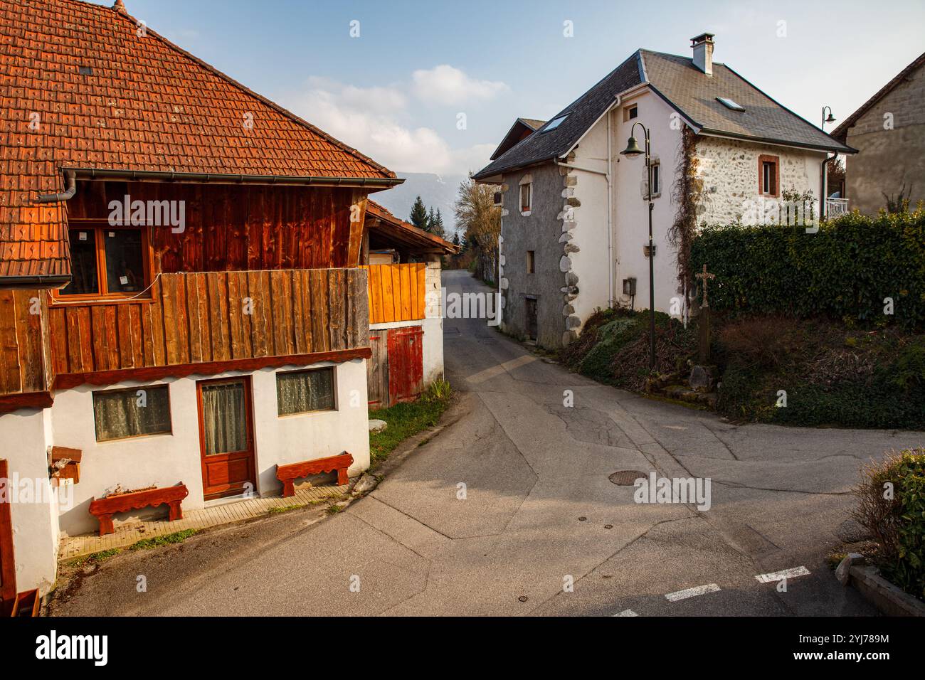 Montenay village homes Stock Photo - Alamy