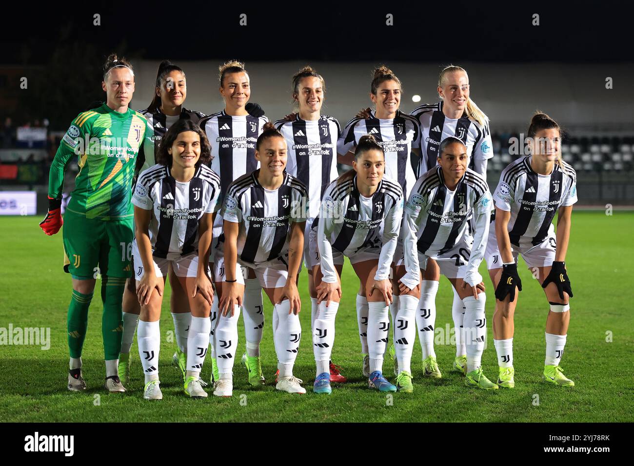 Biella, Italy, 12th November 2024. The Juventus FC starting eleven line ...
