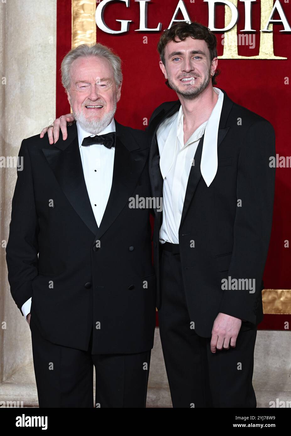 London, UK. November 13th, 2024. Ridley Scott and Paul Mescal arriving ...