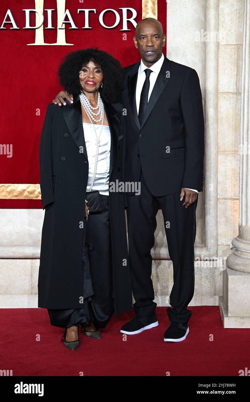 London, UK. November 13th, 2024. Pauletta Washington and Denzel ...