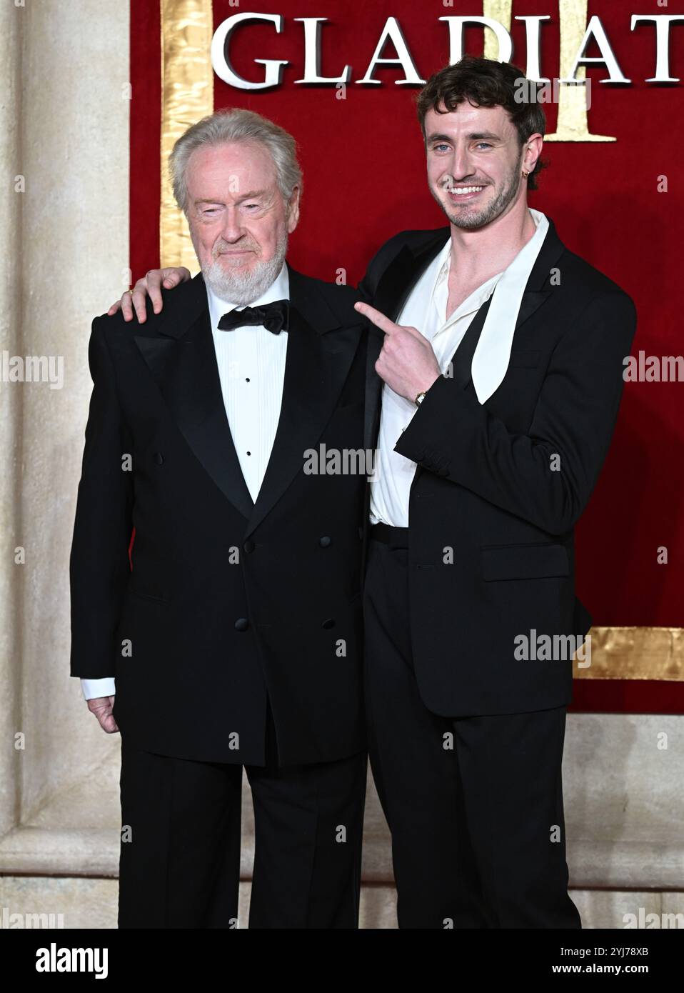 London, UK. November 13th, 2024. Ridley Scott and Paul Mescal arriving ...