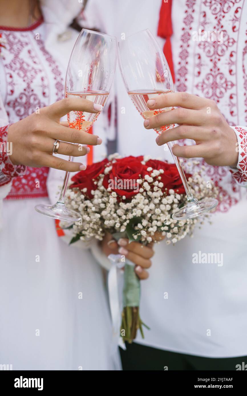 Romantic Wedding Celebration with Traditional Ukrainian Attire and ...