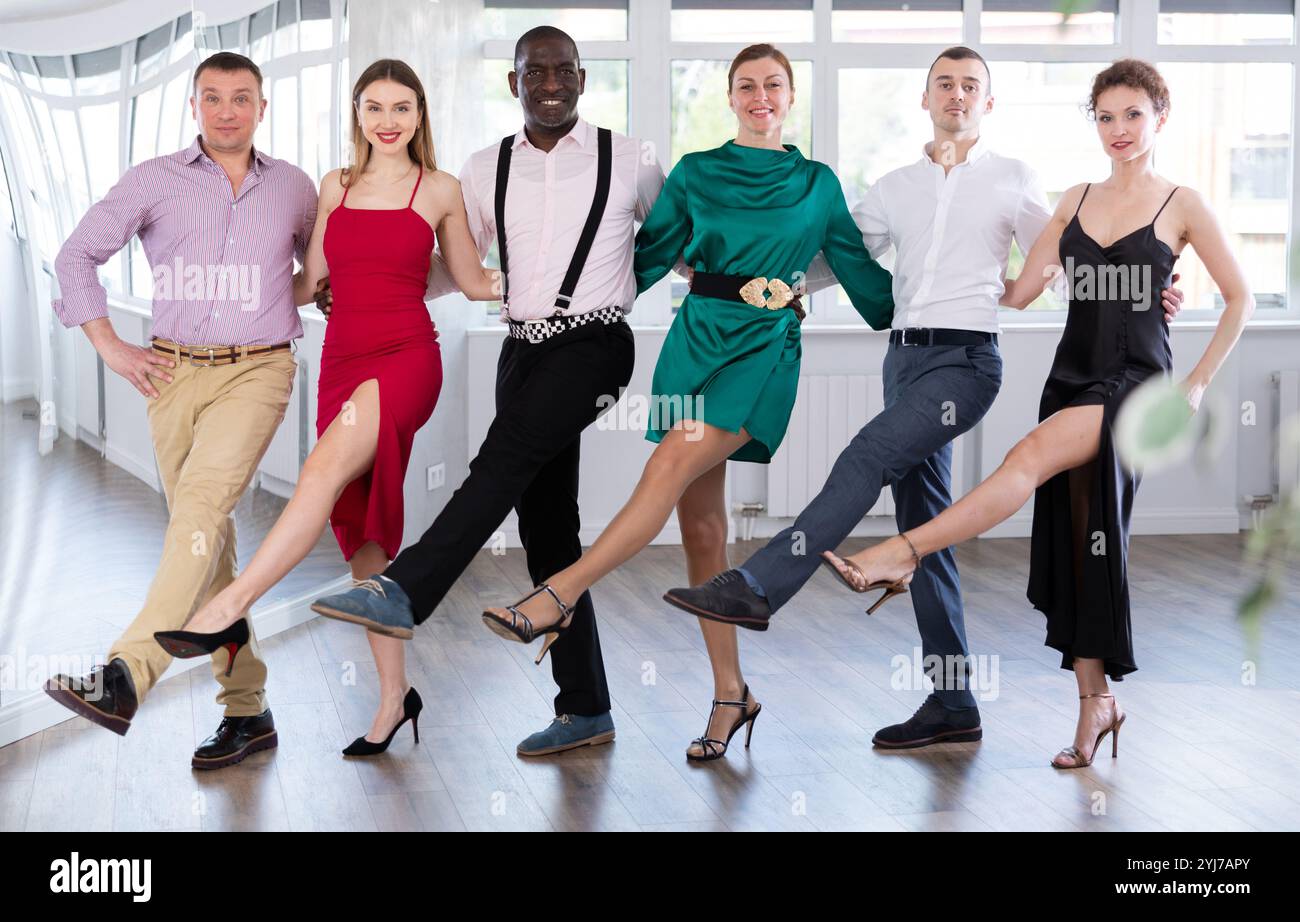 Multinational female and male choreography students perform Irish dance ...