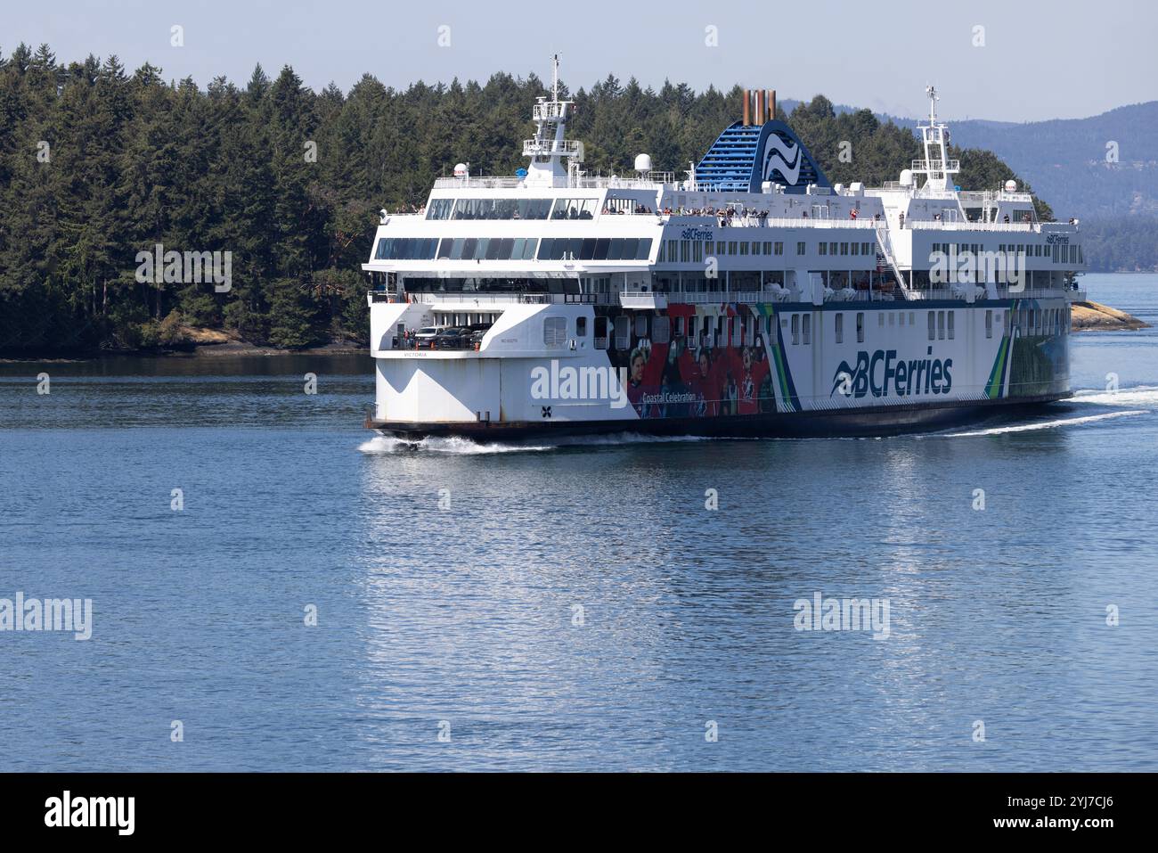 BC Ferries ship in Active Pass BC Stock Photo - Alamy