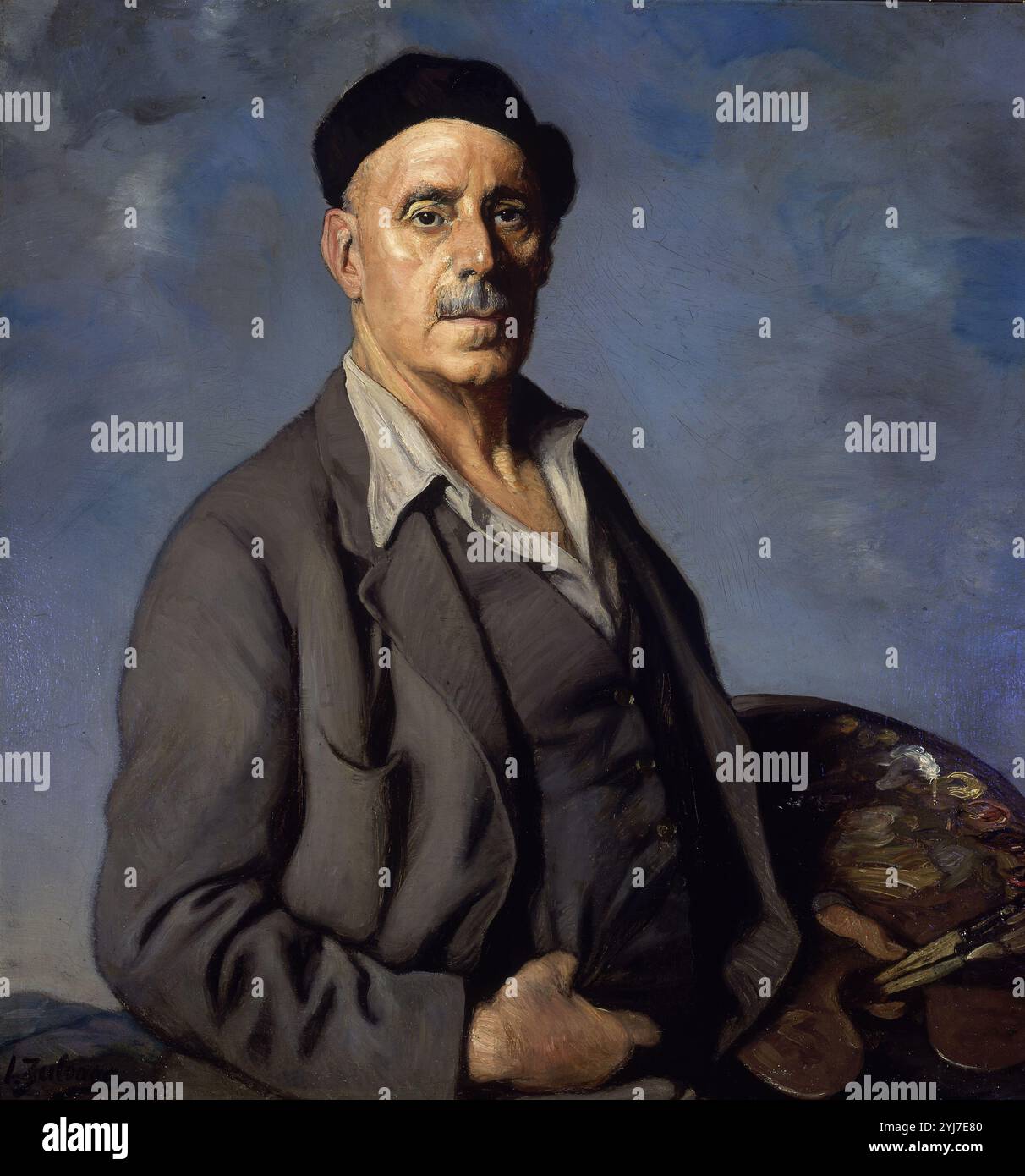 AUTORRETRATO CON FONDO AZUL - 1942 - OLEO/LIENZO - 90X85 cm. Author: IGNACIO ZULOAGA. Location ...
