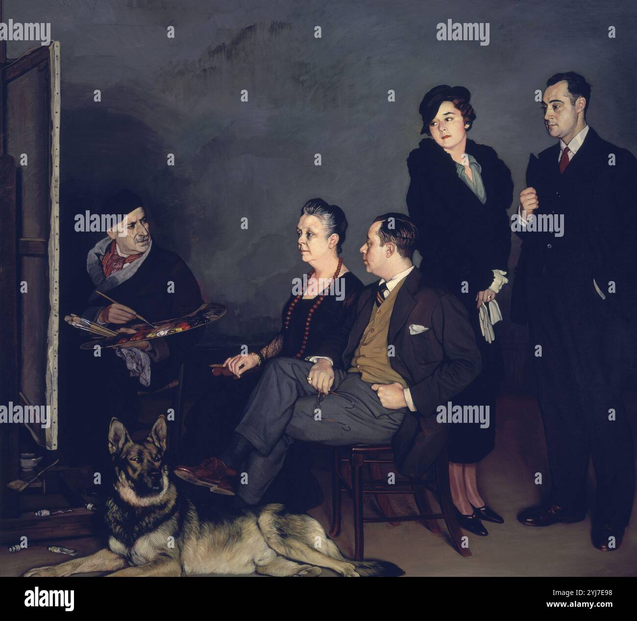 EL PINTOR Y SU FAMILIA - 1937 - OLEO/LIENZO. Author: IGNACIO ZULOAGA ...