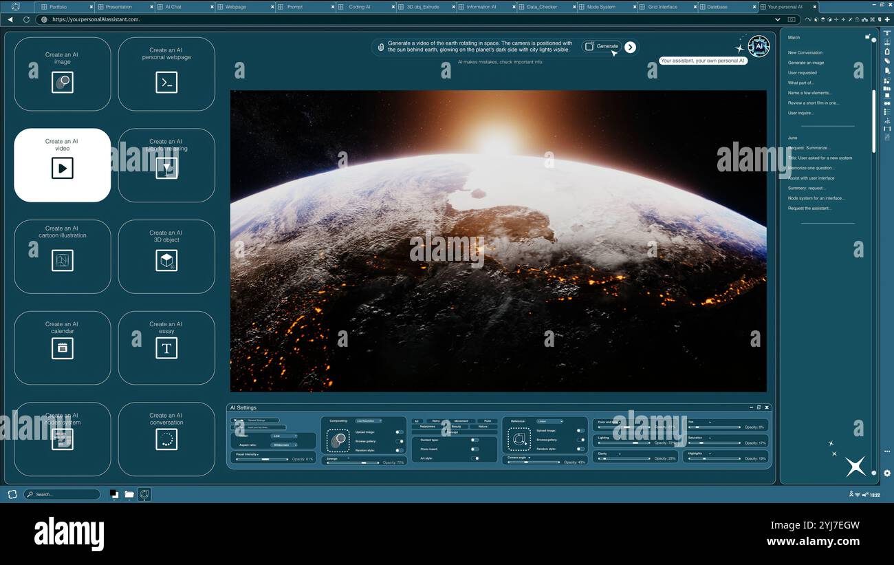 AI software turning text prompt into video of Earth rotating in space ...
