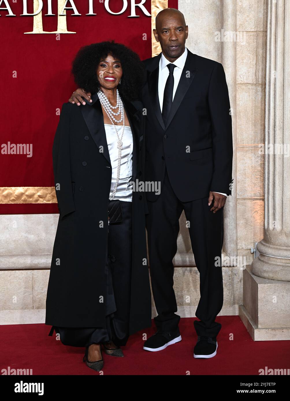 LONDON, UK. 11th Nov, 2024. Pauletta Washington, Denzel Washington ...